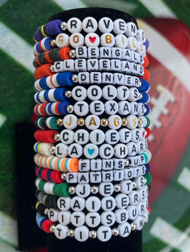 Football Season | NFL Bead Bracelet | Football Bracelet | Sports ...