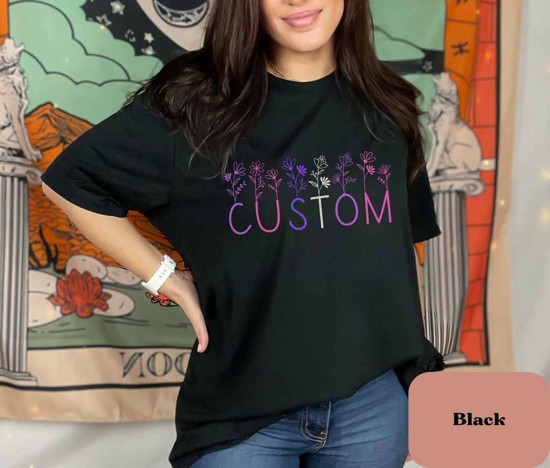 Inappropriate Floral Print Plus Size Clothing, Graphic Flower T-shirt ...
