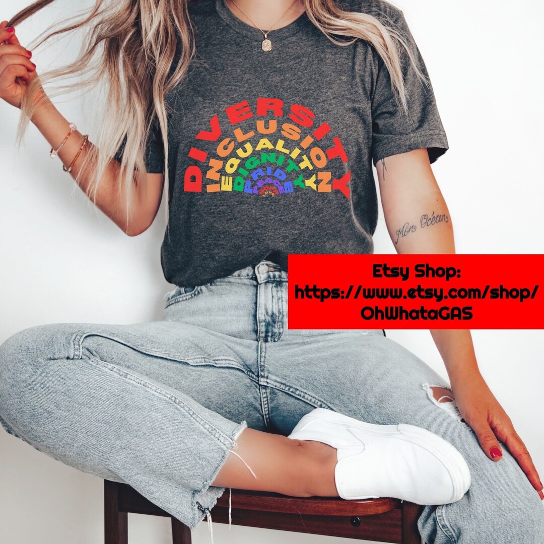 Gender Rights Apparel LGBTQ Support Tee Rainbow Pride Pronoun Equality ...