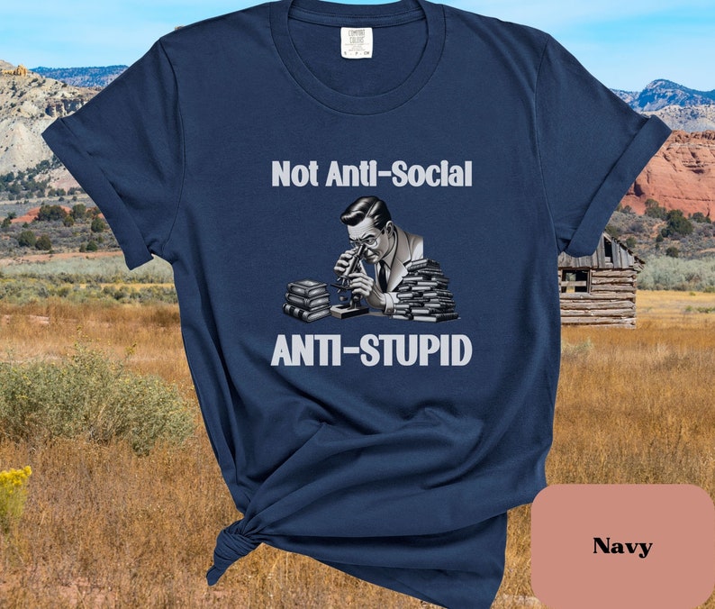 Anti-stupidity Unisex Tee Book Lover Graphic Shirt Witty Sarcastic ...