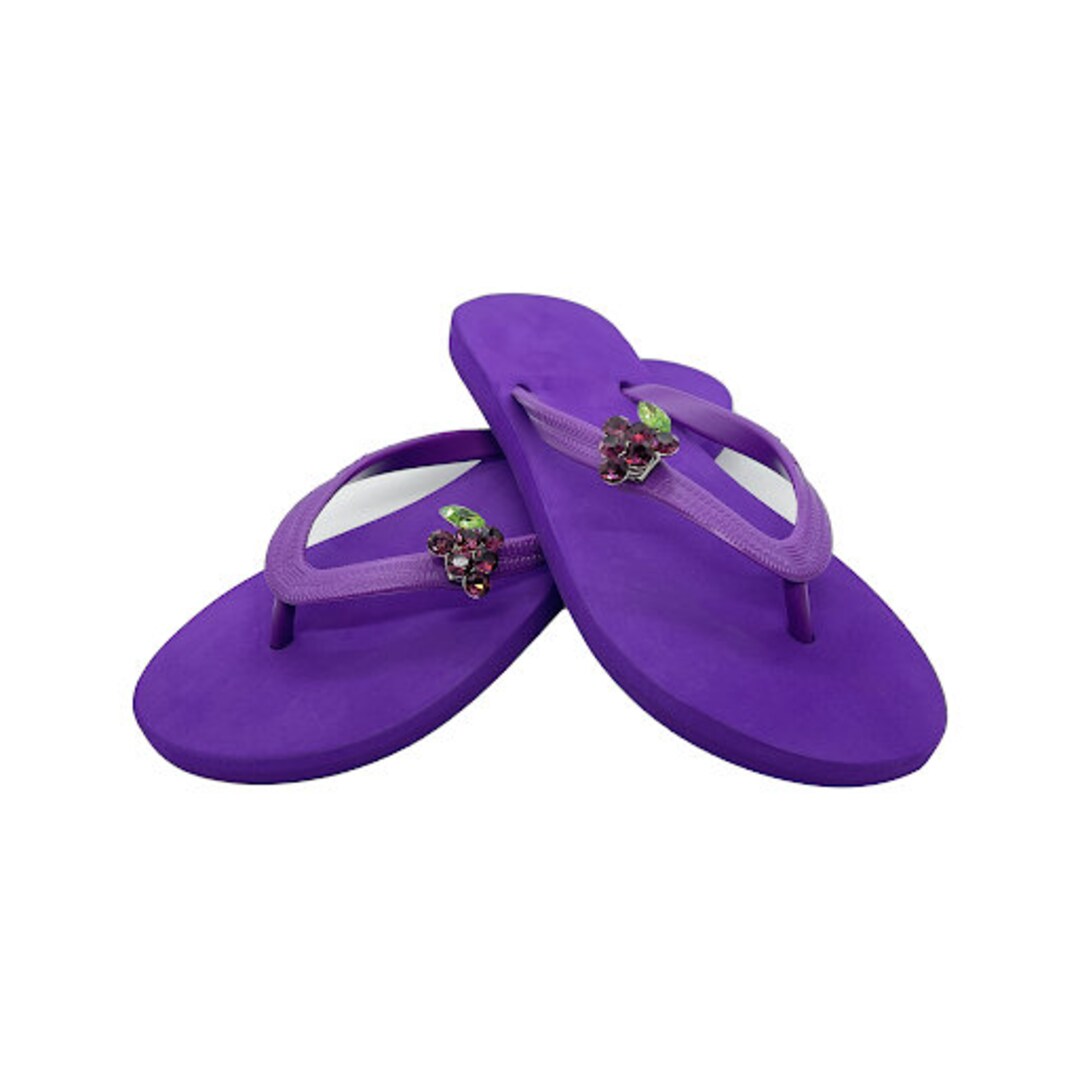 Popits Flip Flop for Women Purple Sandal With Changeable Charm - Etsy