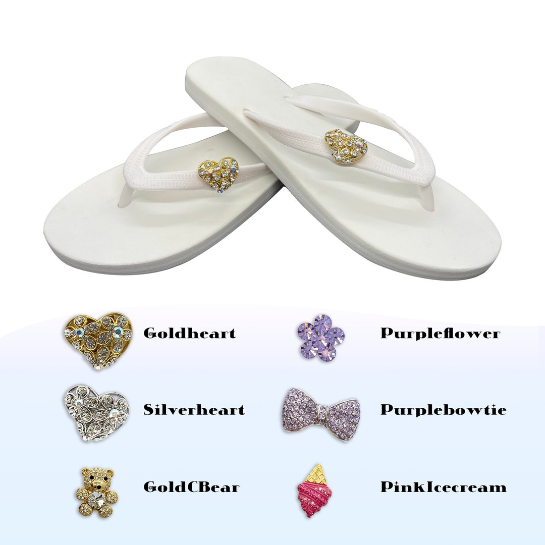 Popit Flip Flops With Changeable Charms: Summer Beach Sandals - Etsy