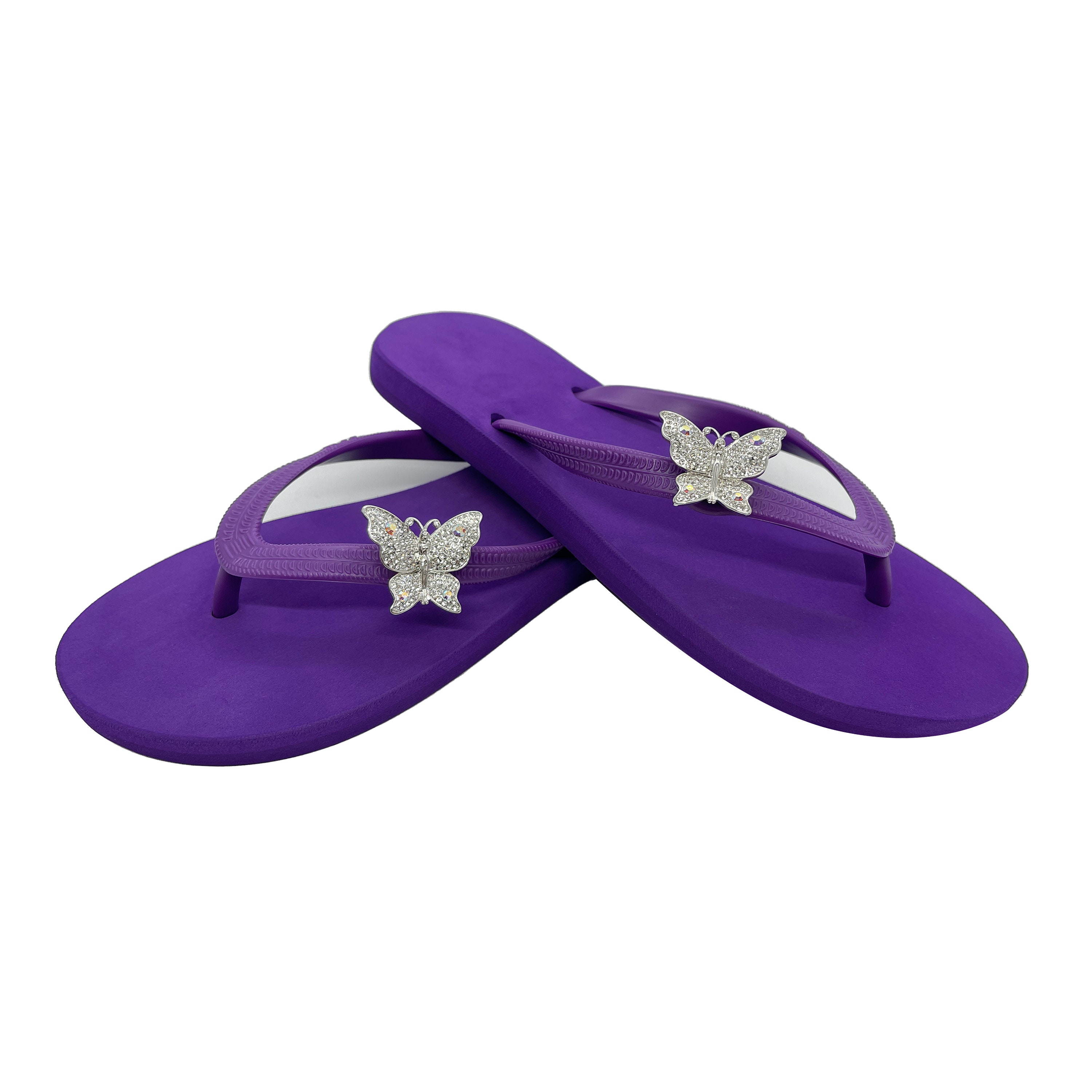 Purple Flip Flop for Woman Popit Sandal With Changeable Charm Summer ...