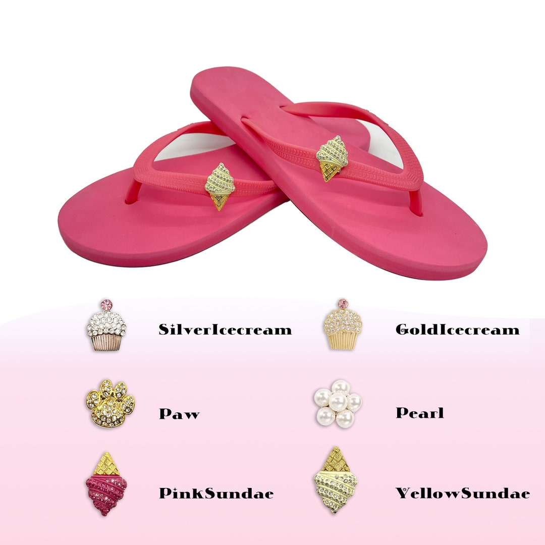Pink Flip Flop Flip Flop for Woman Popit Sandal With Changeable Charm ...