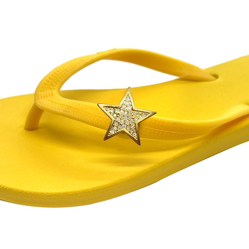 Popit Yellow Flip Flops With Changeable Charms: Summer Sandal - Etsy