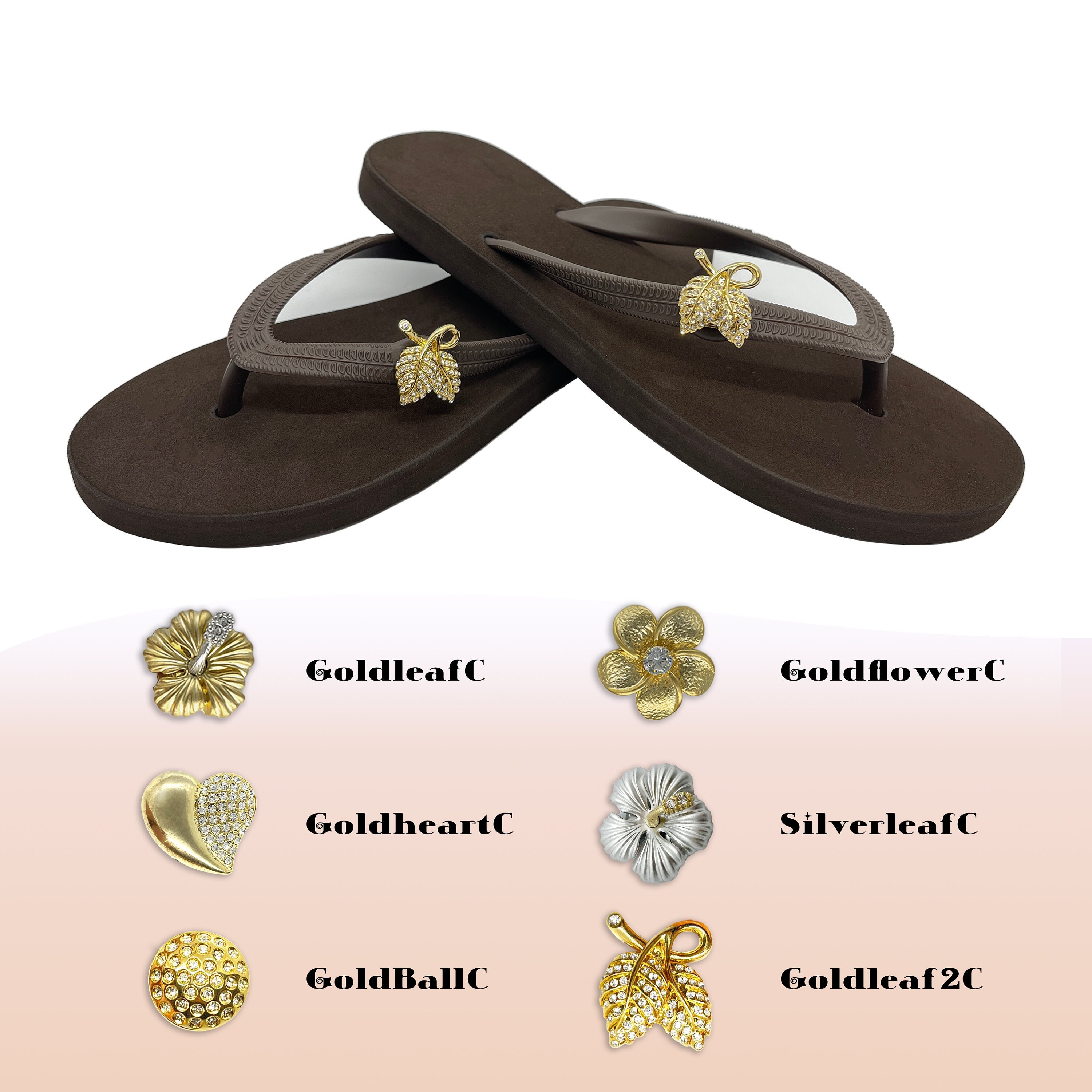 Brown Popit Flip Flop for Woman Popit Sandal With Changeable Charm ...