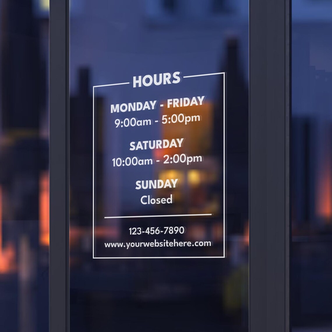 Custom Store Hours Window Decal: Business Opening Sign - Etsy