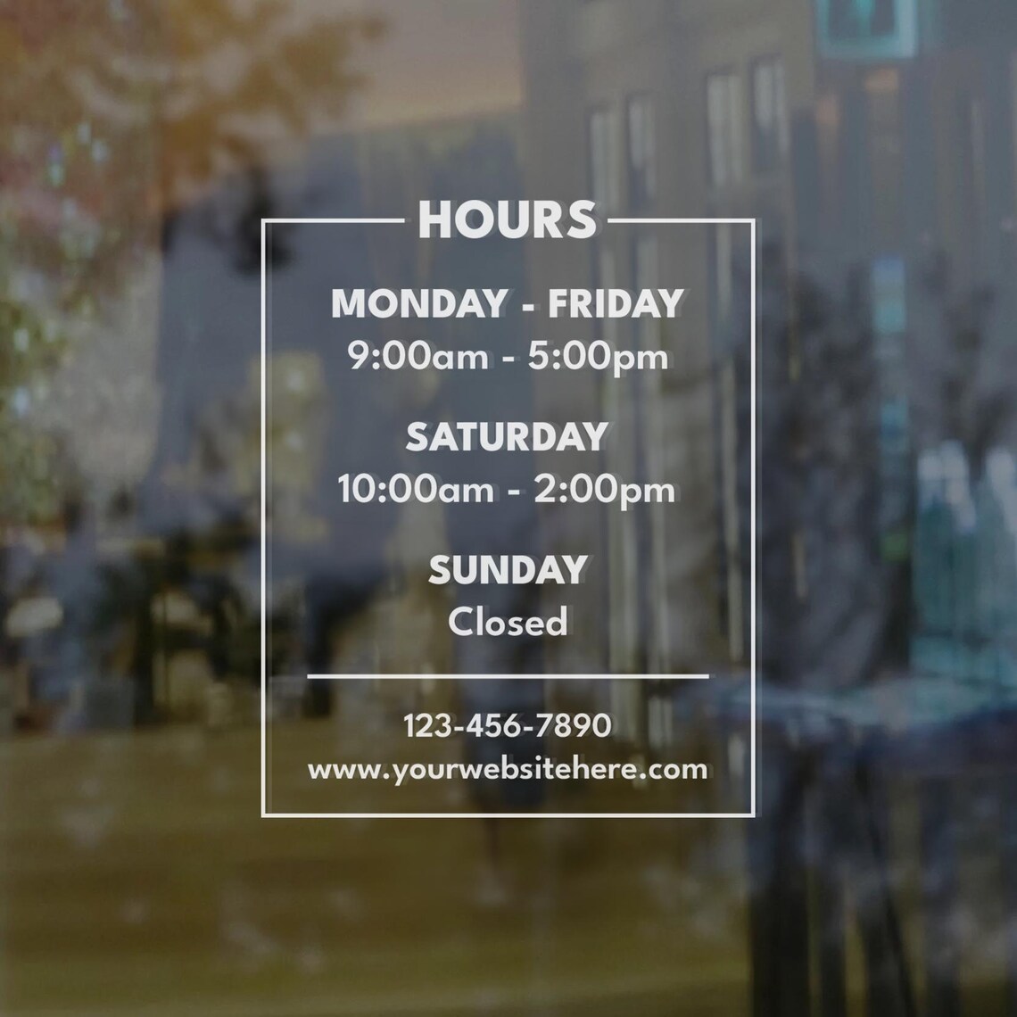 Custom Store Hours Window Decal: Business Opening Sign - Etsy