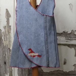 Little Girls Cross Back Pinafore Apron Upcycled Clothing Denim Apron ...