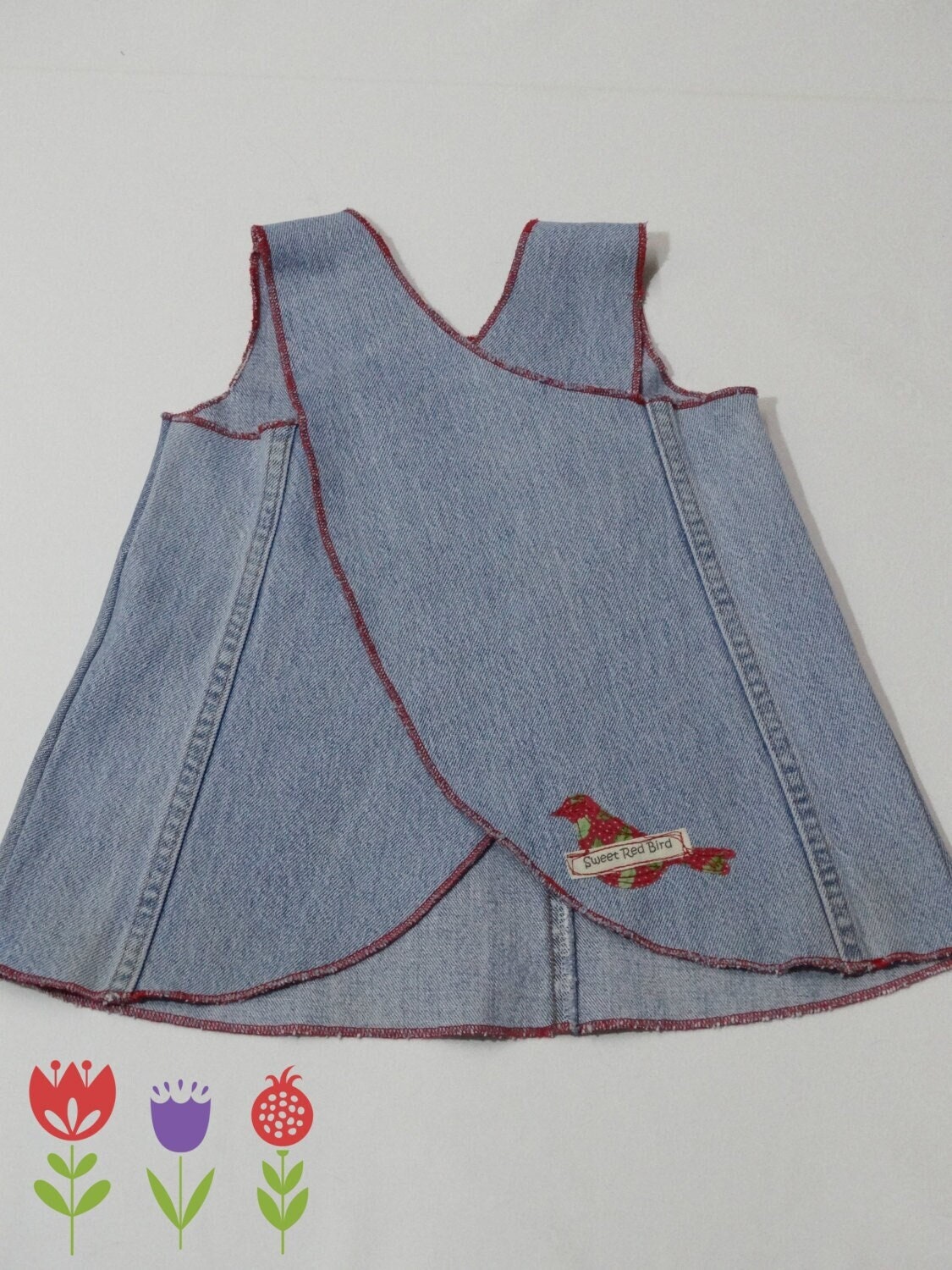 Little Girls Cross Back Pinafore Apron Upcycled Clothing Denim Apron ...