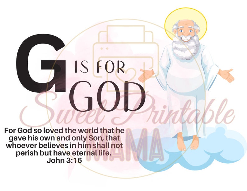 ABC Bible Printable Decoration Learning Tools Nursery Toddlers Church ...