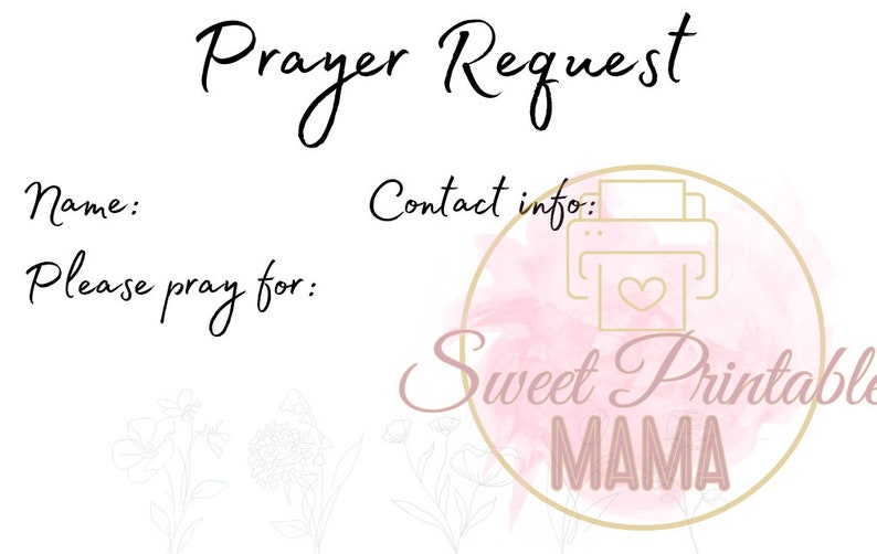 Prayer Request Cards- Printable Church Classroom - Etsy