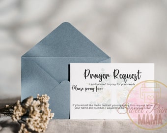 Printable Prayer Request Cards | for Church, Bible Study, Sunday School ...