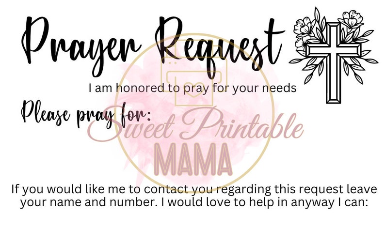 Prayer Request Cards- Printable Church Classroom - Etsy