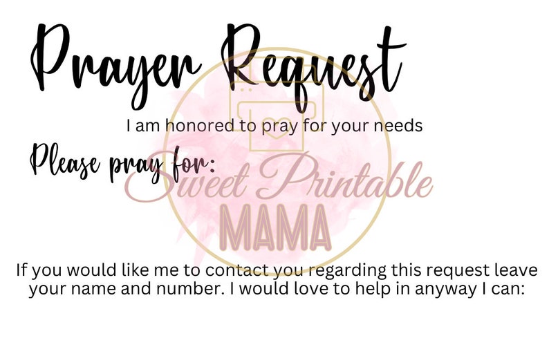 Prayer Request Cards- Printable Church Classroom - Etsy