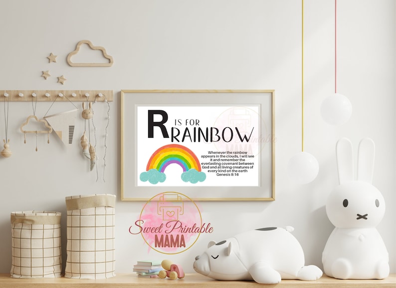 ABC Bible Printable Decoration Learning Tools Nursery Toddlers Church ...