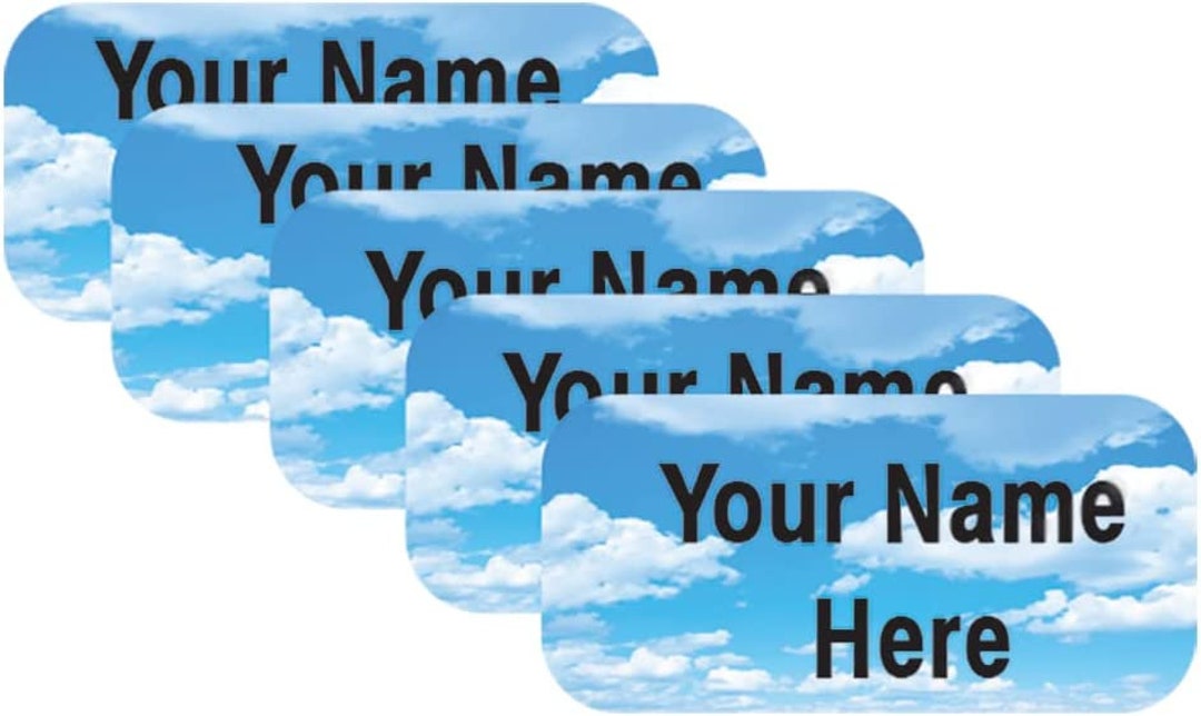 Personalized Sky Name Labels: Waterproof Stick-on Clothing Tags - Etsy