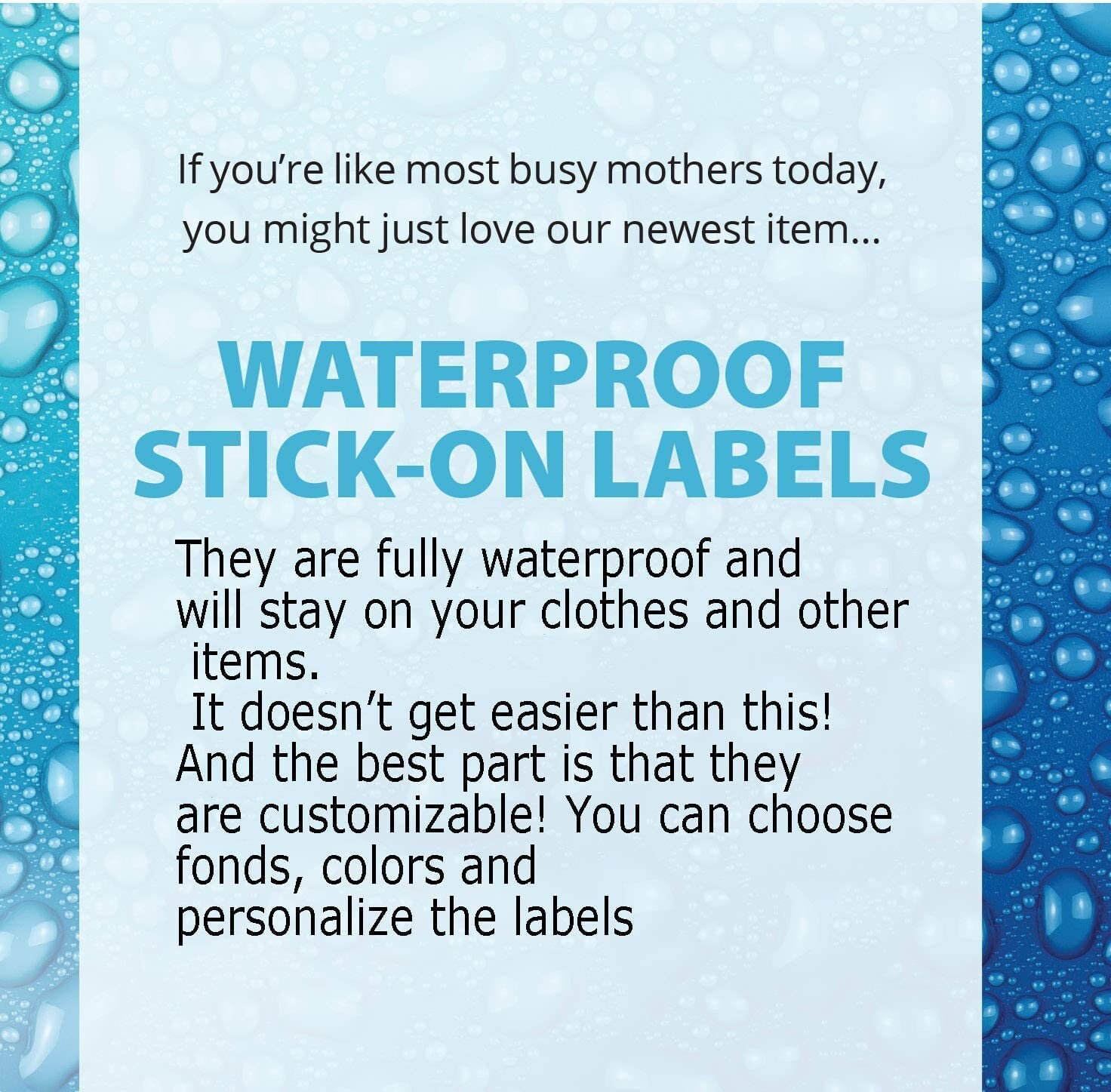 Personalized Waterproof Name Labels: Stick-on Clothing Tags - Etsy