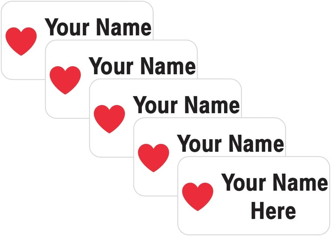 Personalized Heart Name Labels: Waterproof Stick-on Clothing Tags - Etsy