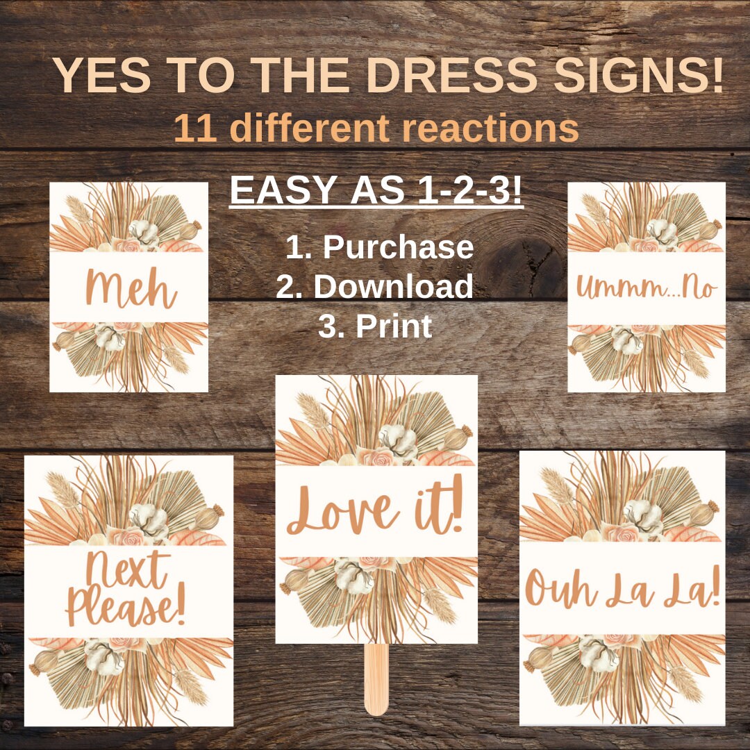 Say Yes to the Dress Boho Bohemian Signs Printable Set I Said Yes to ...