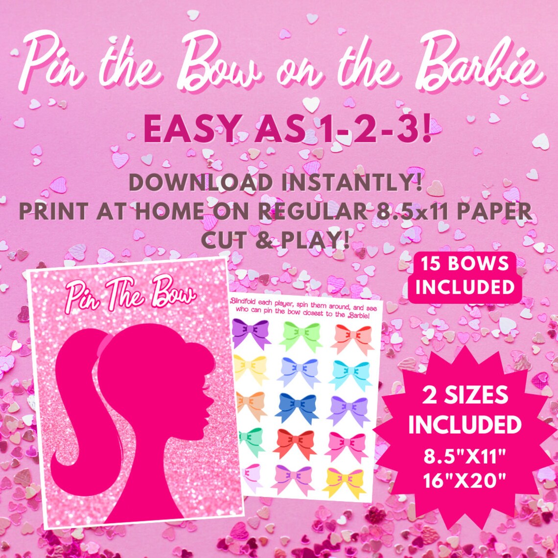 Barbi Birthday Game, Pin the Tail on the Barbi, Barbi Bingo, Birthday ...