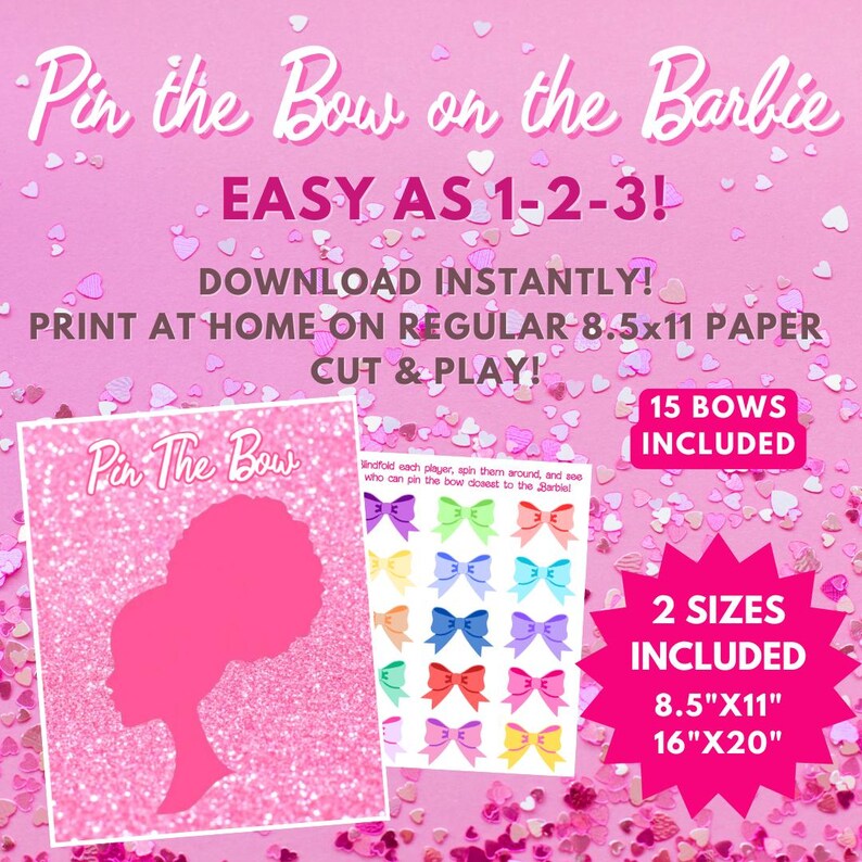 Afro Barbi Birthday Game, Pin the Tail on the Barbi, Afro Barbi Bingo ...