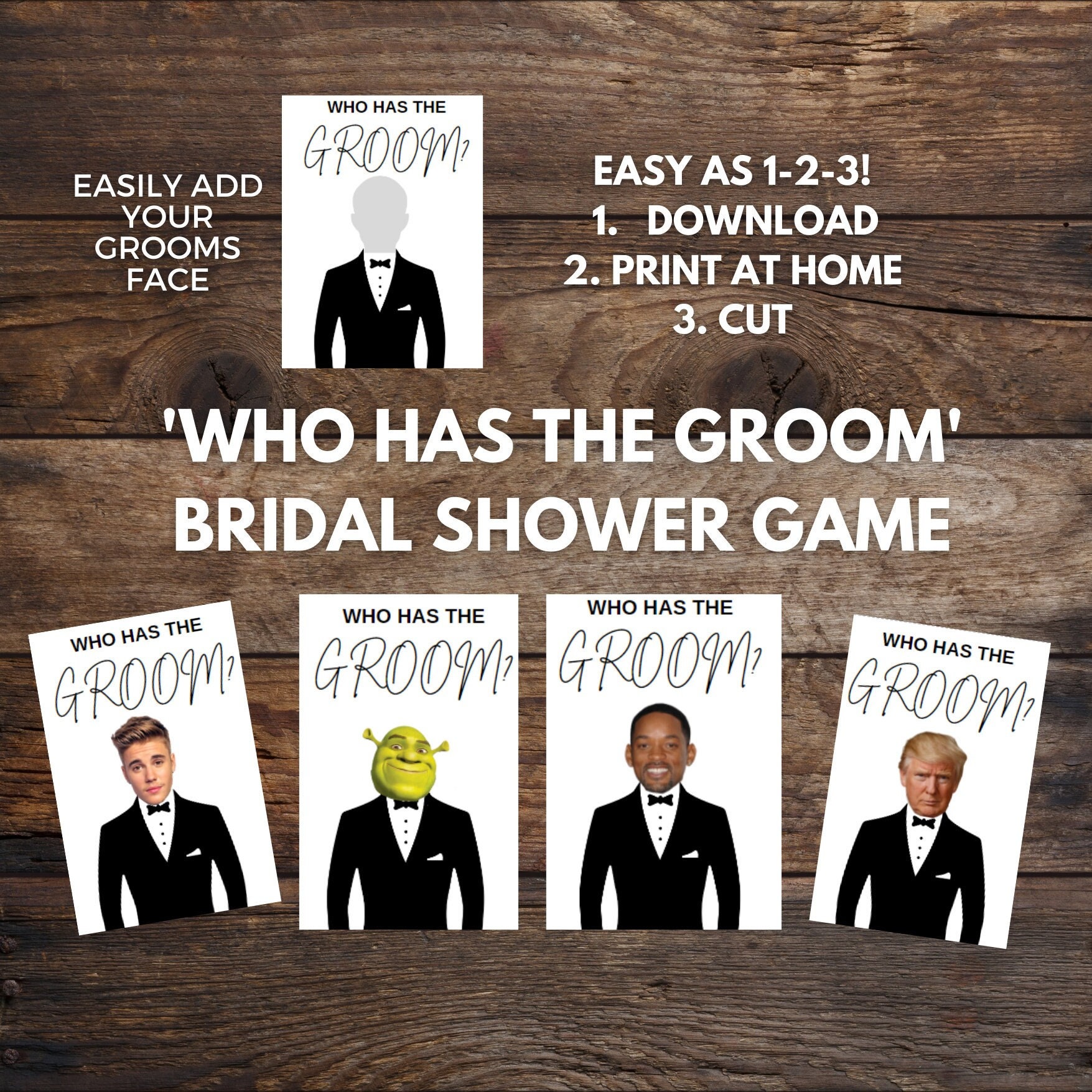 Who Has the Groom? | Bridal Shower Game | Scratch off Bridal Shower ...