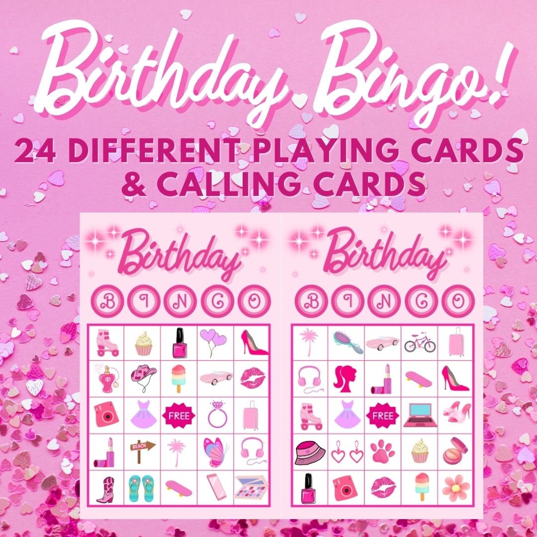 Barbi Bingo, Birthday Barbi Bingo, Birthday Games, Pink Doll Game ...
