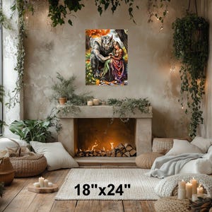 The Reading Lesson - Fantasy Poster Inspired by the Fairy Tale Beauty ...