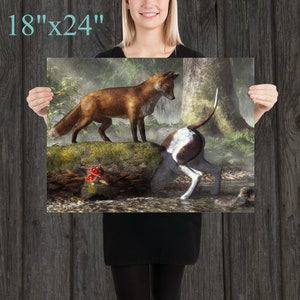 Outfoxed - Print - Humorous Hunting Wall Art Featuring Dog and Fox - Etsy