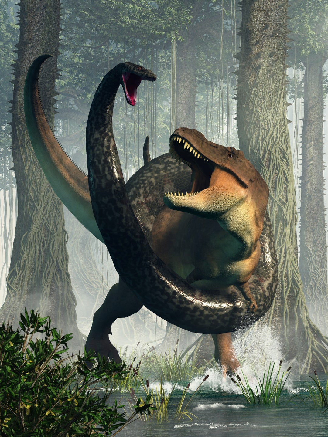 T-rex Vs Titanoboa, Download, Downloadable Art, JPG, Print at Home ...