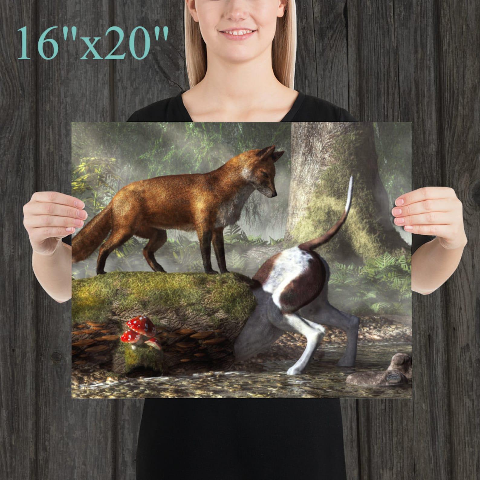 Outfoxed - Print - Humorous Hunting Wall Art Featuring Dog and Fox - Etsy