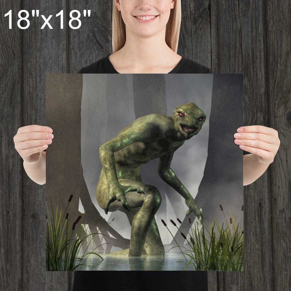 Lizard Man of Scape Ore Swamp Print Cryptid Themed Art - Etsy