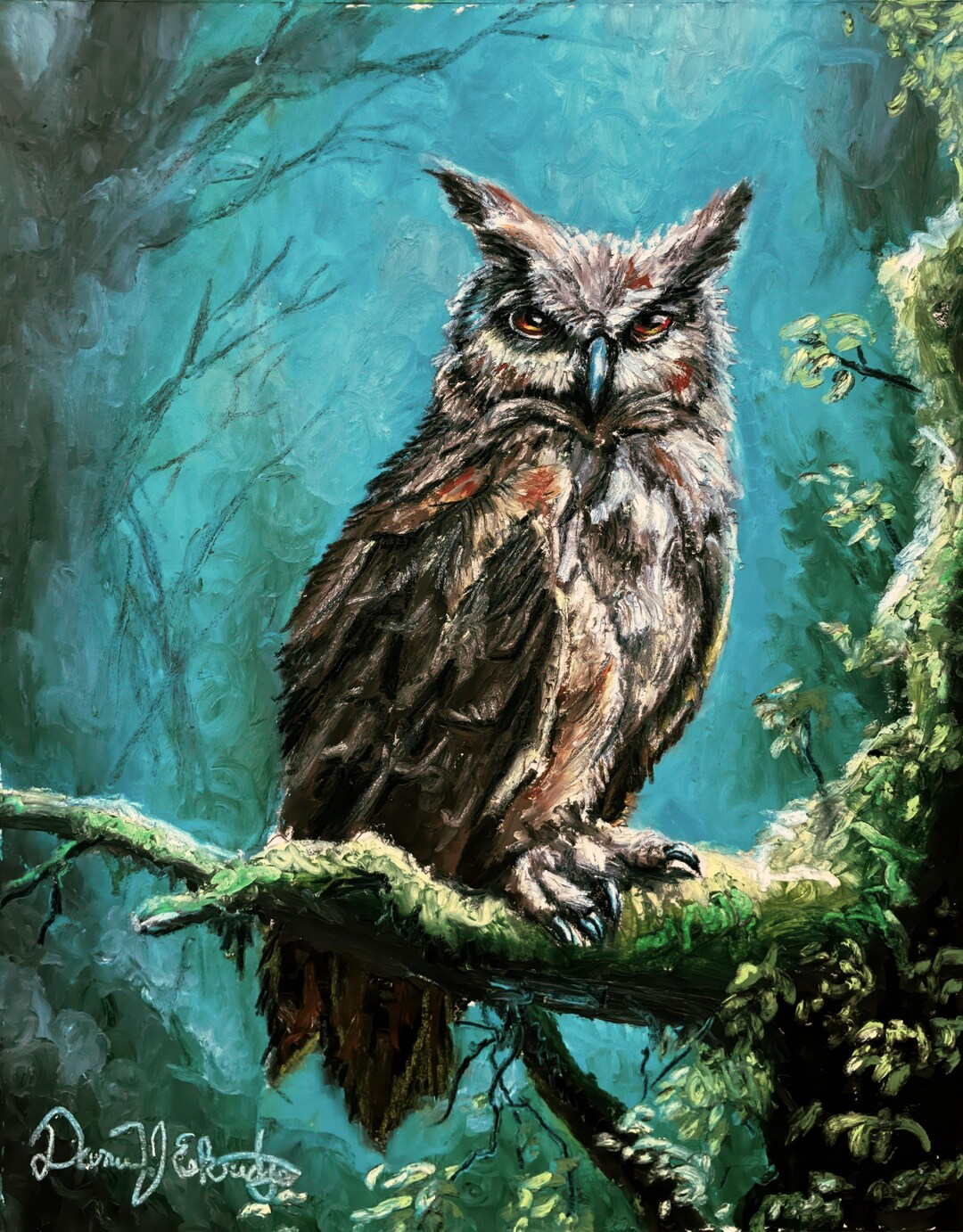Ornery Old Owl - Fine Art Bird of Prey Print - Etsy