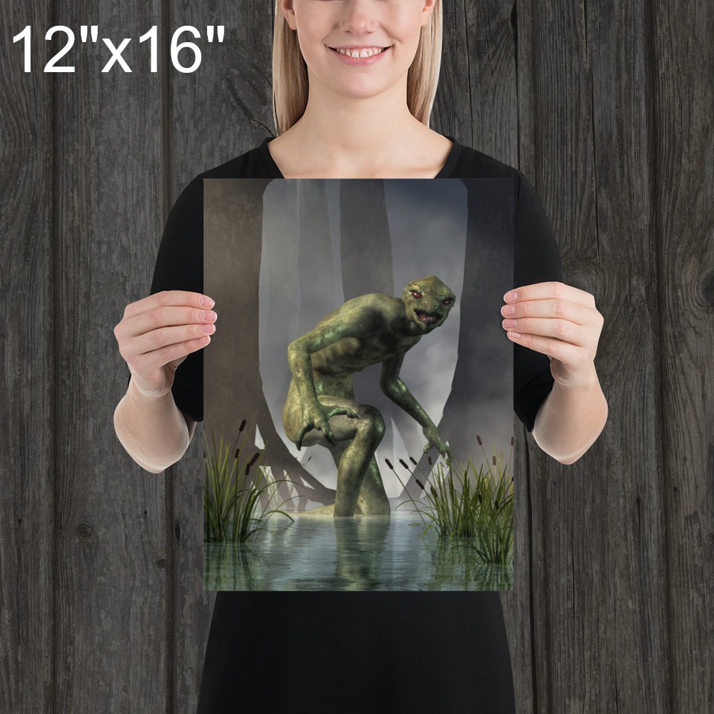 Lizard Man of Scape Ore Swamp - Print - Cryptid Themed Art - Etsy