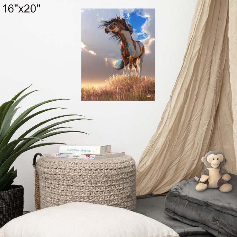 Indian Pony, Native American Horse Themed Wall Art Print - Etsy