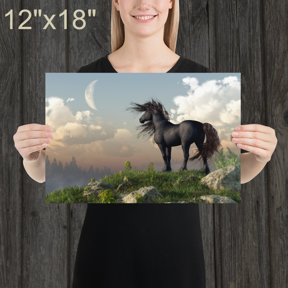 Friesian Moon - Print - Horse Themed Wall Art - Etsy
