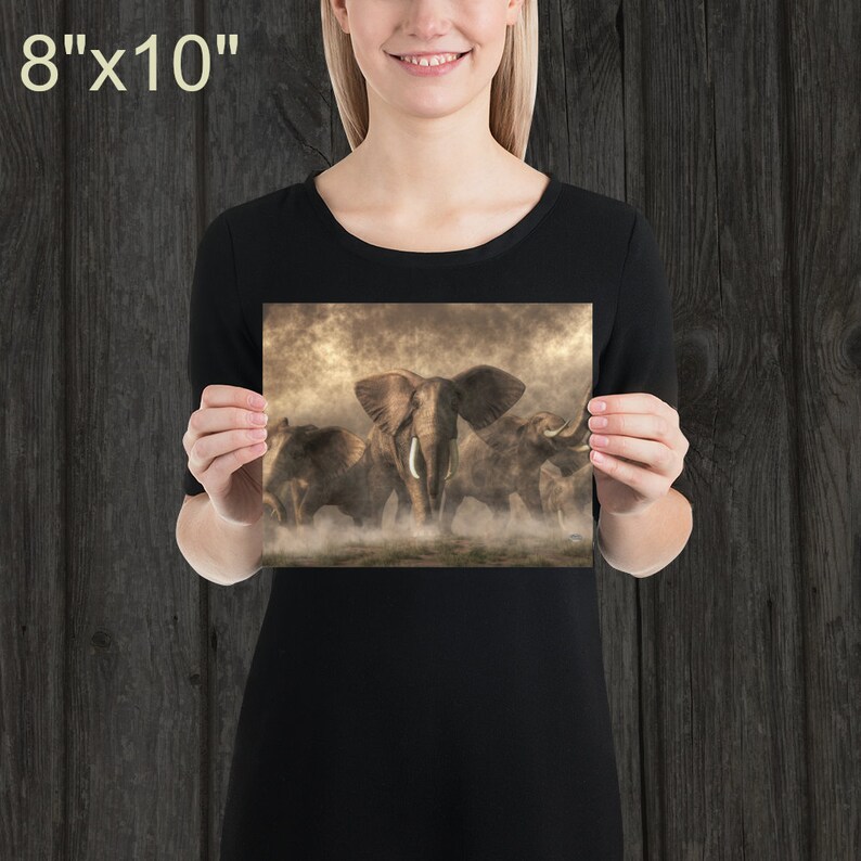Elephants Stampede - Print - Charging Elephant Wall Art - Etsy