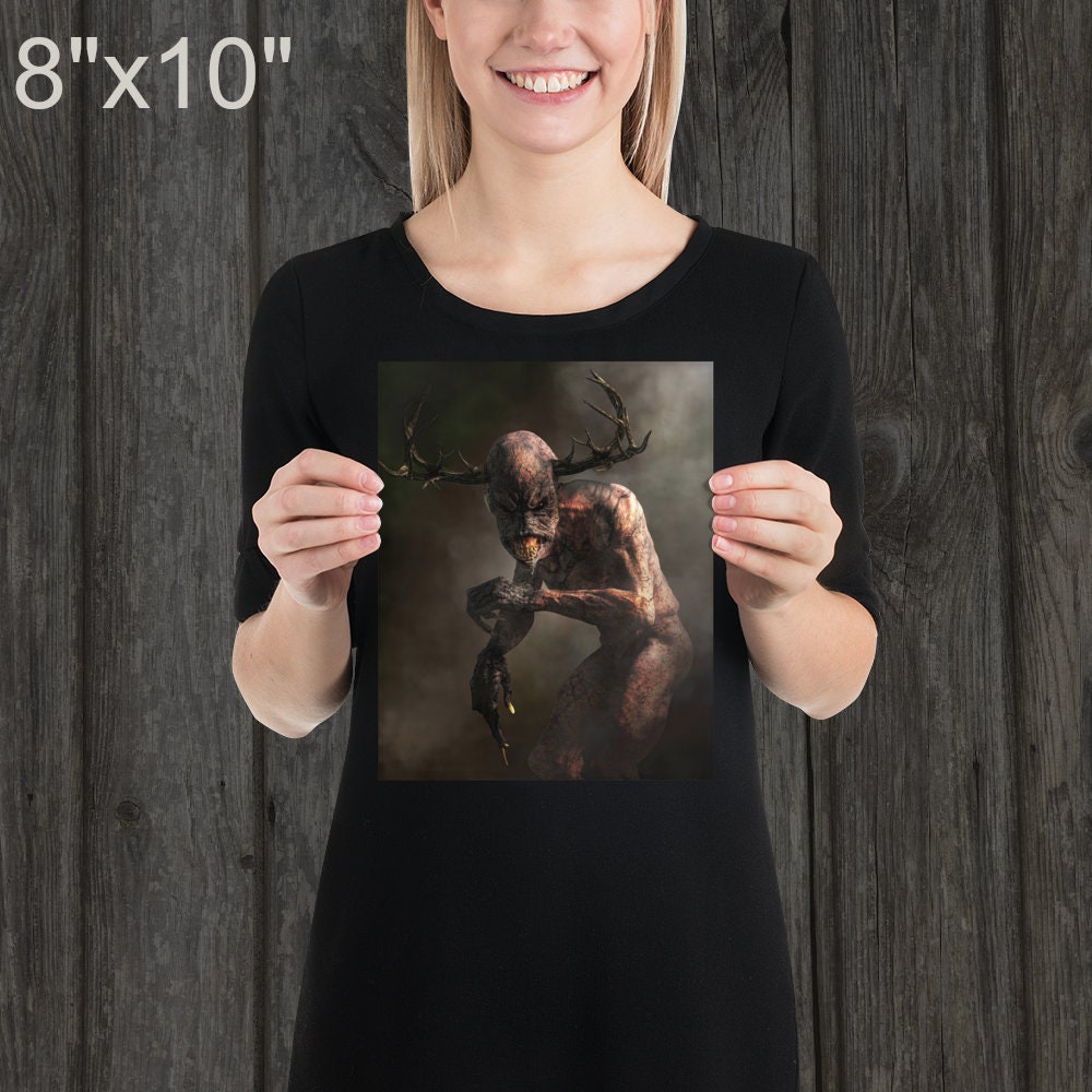Wendigo Print Cryptid And Horror Themed Art Etsy