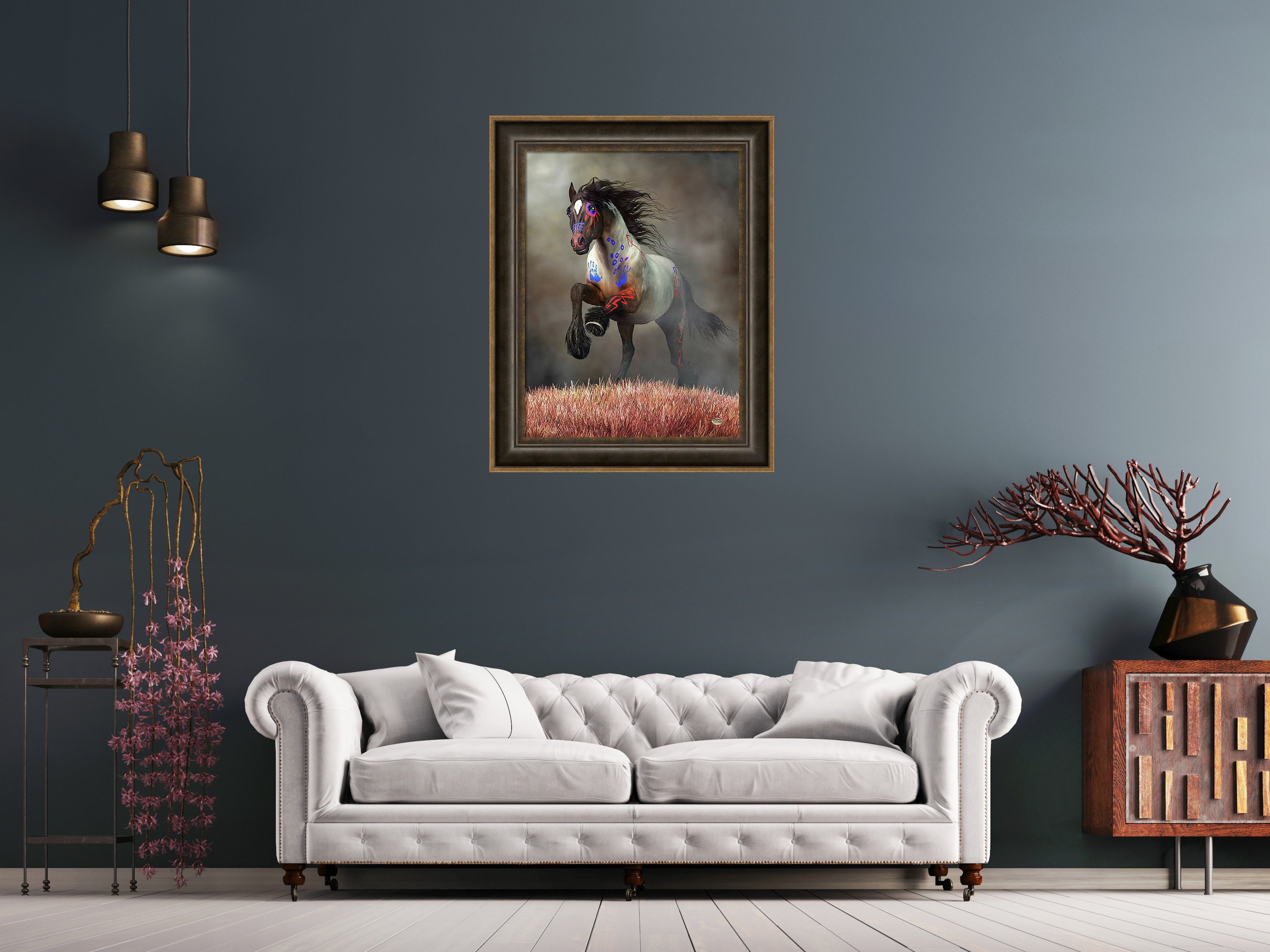 Galloping War Horse Horse Art Print - Etsy