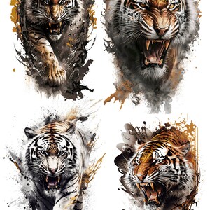 12 Angry Tiger Inspired Sublimation Designs (transparent PNG Downloads ...