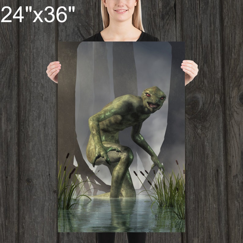 Lizard Man of Scape Ore Swamp Print Cryptid Themed Art - Etsy