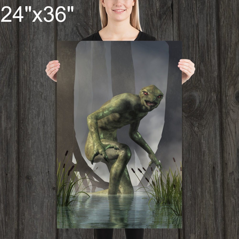 Lizard Man of Scape Ore Swamp - Print - Cryptid Themed Art - Etsy