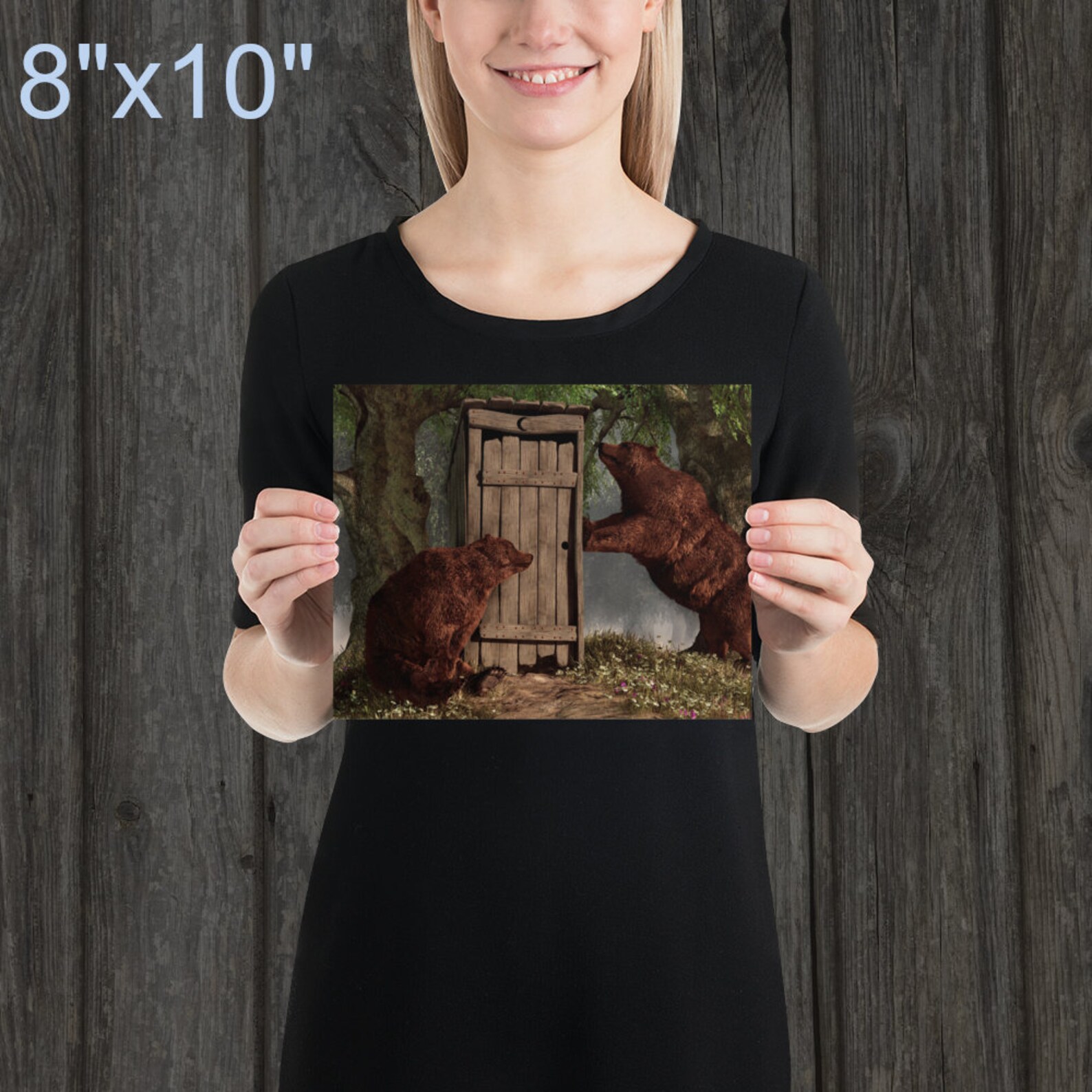 Bears Around the Outhouse - Print - Humorous Wildlife Wall Art - Etsy