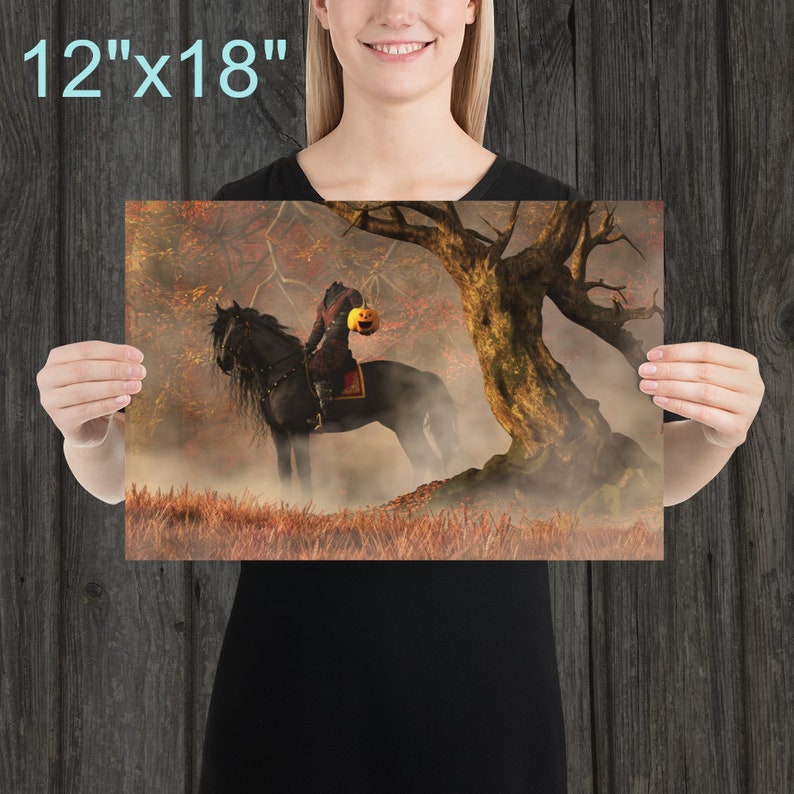 The Headless Horseman, Halloween Themed Art Print - Etsy