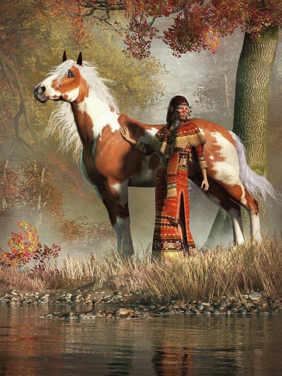 Autumn Sister, Native American Themed Art Print - Etsy
