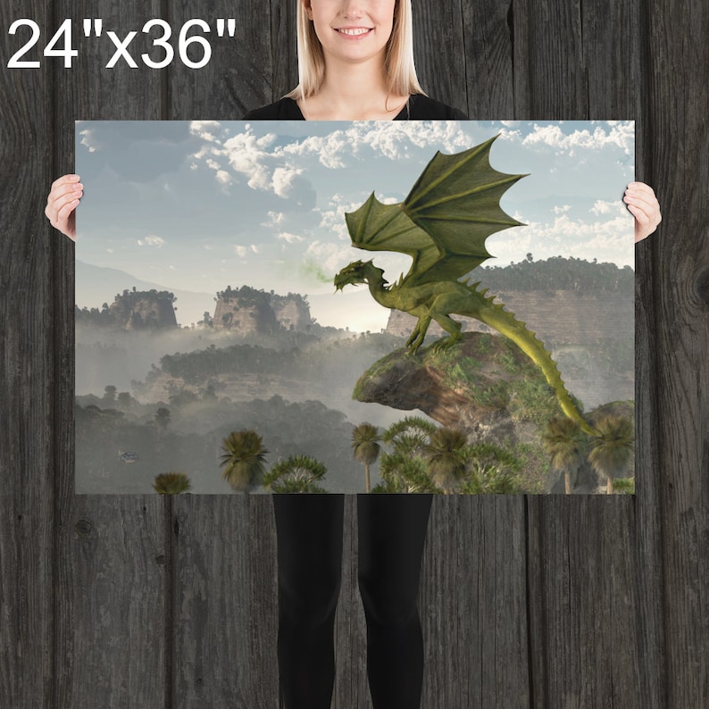 Green Dragon – Print – Fantasy Art - Etsy