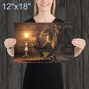 Bookwyrm, Fantasy Dragon Themed Art Print - Etsy