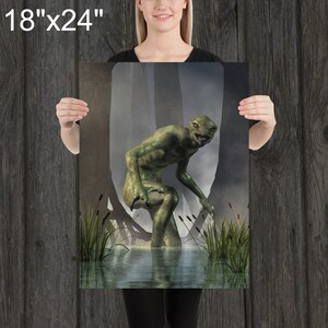 Lizard Man of Scape Ore Swamp - Print - Cryptid Themed Art - Etsy