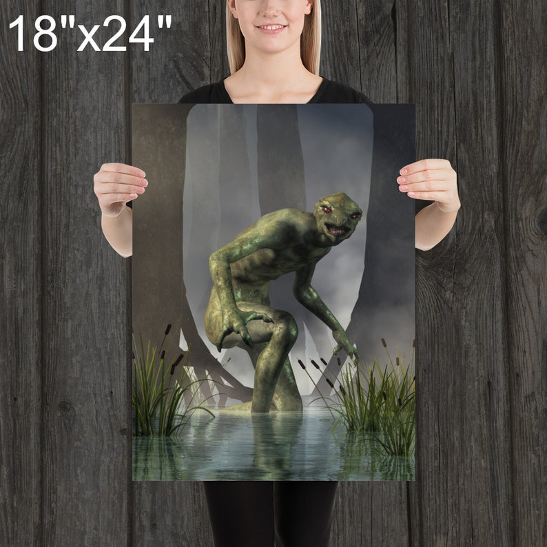 Lizard Man of Scape Ore Swamp - Print - Cryptid Themed Art - Etsy